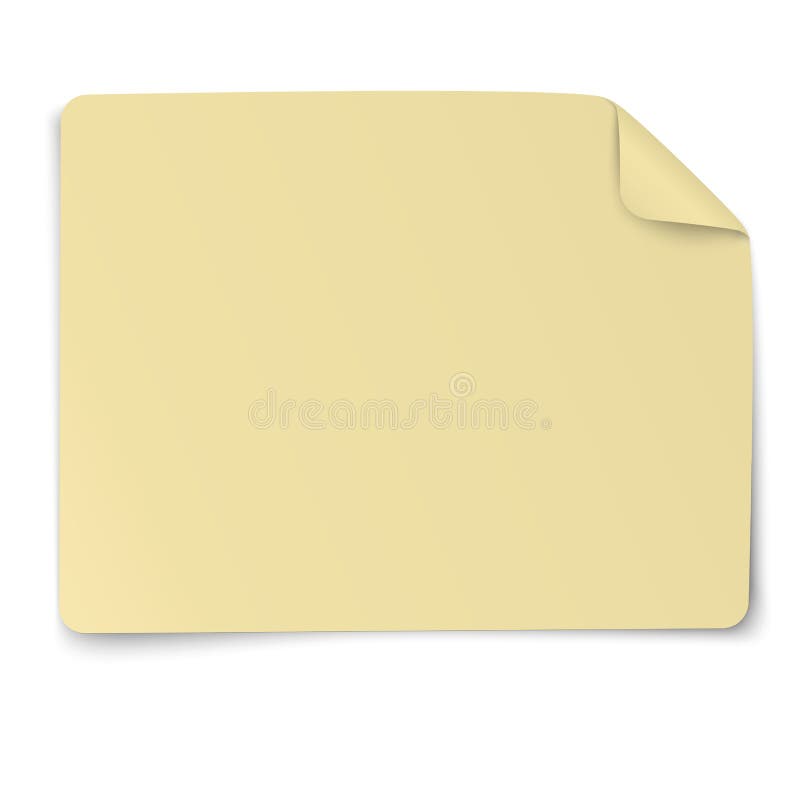 Rectangular Yellow Paper Sticker Note Isolated on White Background ...