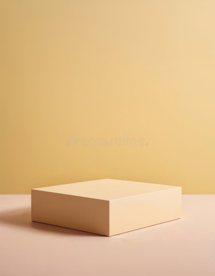 Rectangular Yellow Podium for Product Showcase on Pastel Yellow Background Stock Illustration ...