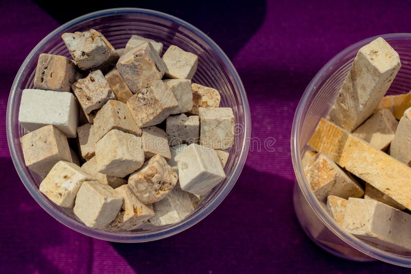 Rectangule and Cube Shaped Small White Stones Stock Photo - Image of ...