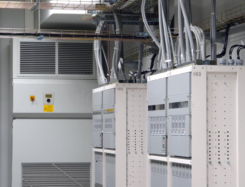 Mechanical Electrical Control Room Stock Image - Image of cable ...