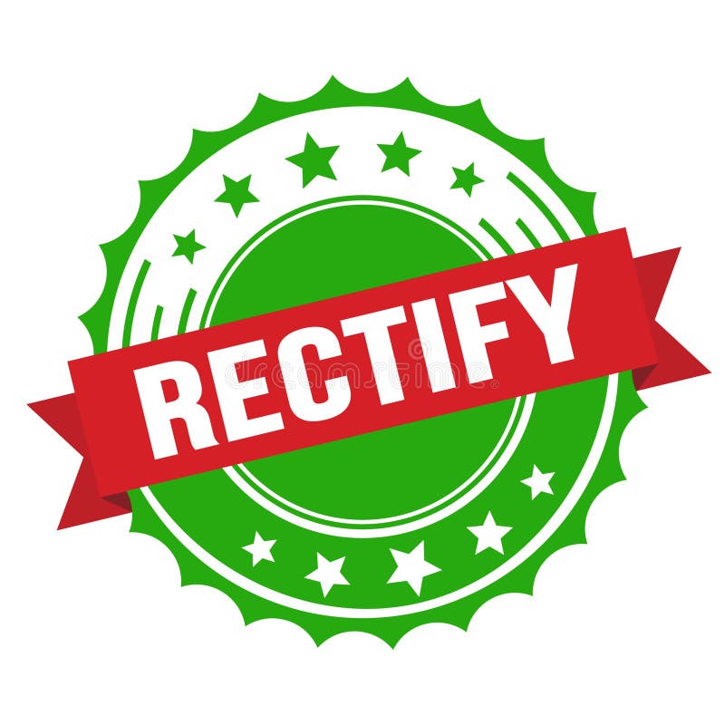 RECTIFY Text on Red Green Ribbon Stamp Stock Illustration ...