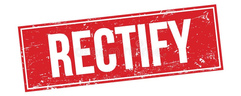 RECTIFY Text on Red Grungy Lines Stamp Stock Illustration ...