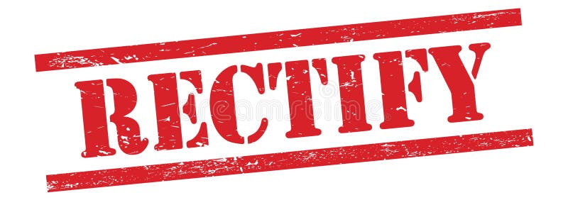 RECTIFY Text on Red Grungy Lines Stamp Stock Illustration ...