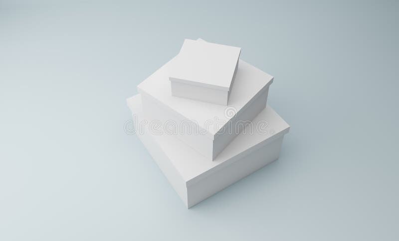 Rectángulo Blanco En Blanco Aislado En Blanco Representación 3d Stock de ilustración ...