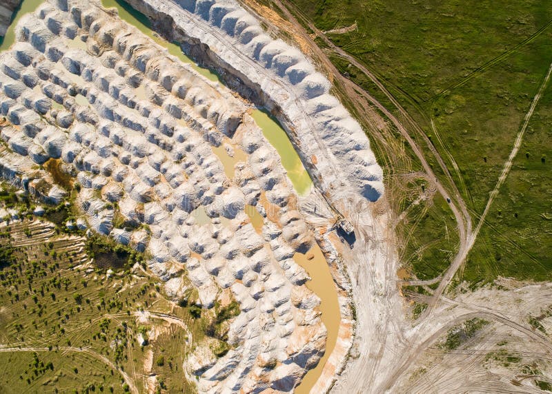 Recultivation of Old Chalk Quarry with Limestone Leftovers Stock Image ...