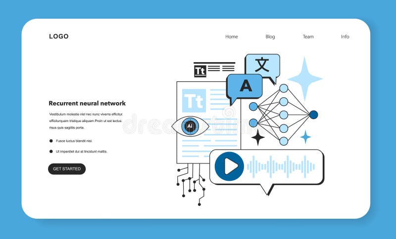 Recurrent Artificial Neural Network Web Banner or Landing Page. Self ...