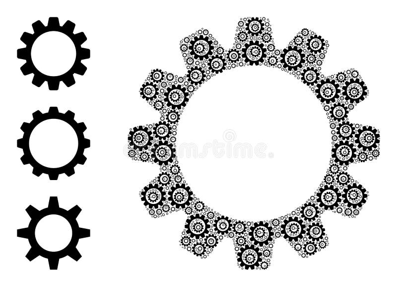 Recursion Cog Icon Self Mosaic Stock Vector - Illustration of ...