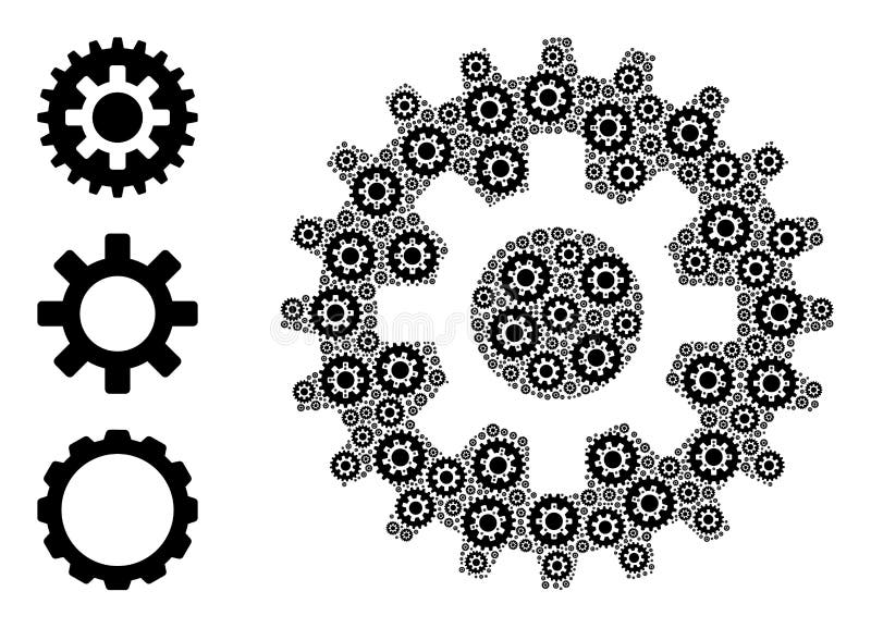 Recursion Cogwheel Icon Itself Collage Stock Vector - Illustration of ...