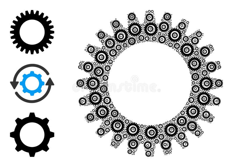 Recursion Cogwheel Icon Self Mosaic Stock Vector - Illustration of ...