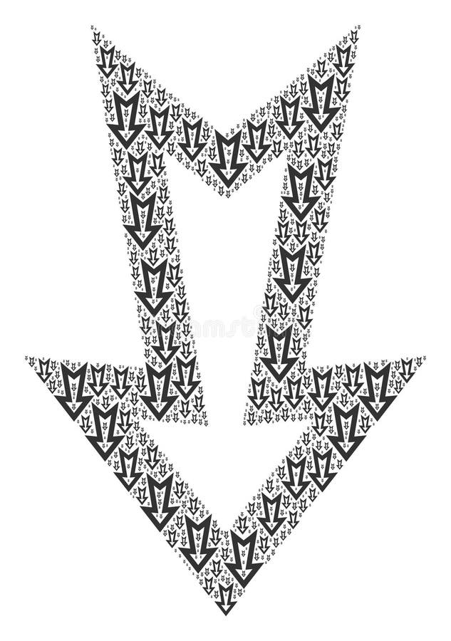 Arrow Down Recursive Mosaic Of Itself Icons Stock Vector Illustration