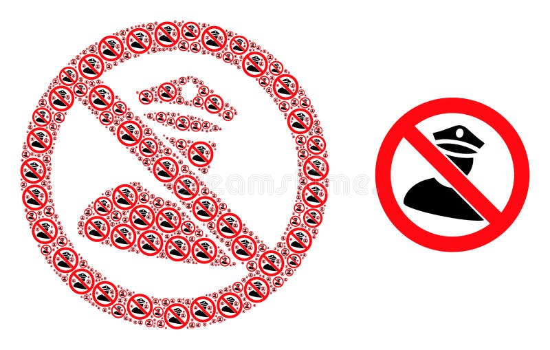 No Policeman Mosaic of No Policeman Icons and Basic Icon Stock Vector ...