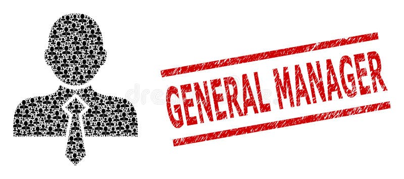 Office Man Composition of Office Man Icons and Textured General Manager ...