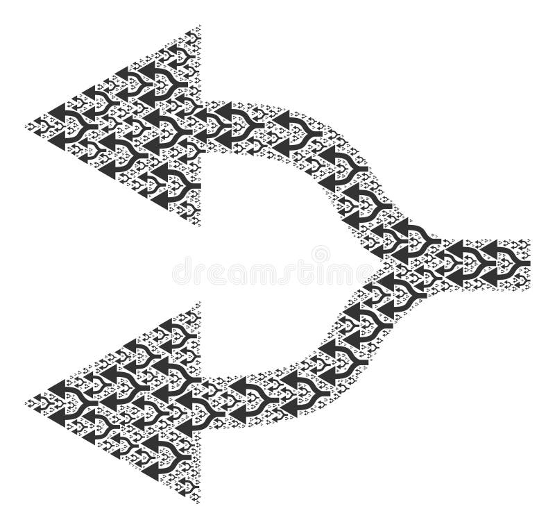 Split Arrows Left Recursion Mosaic of Itself Items Stock Vector ...