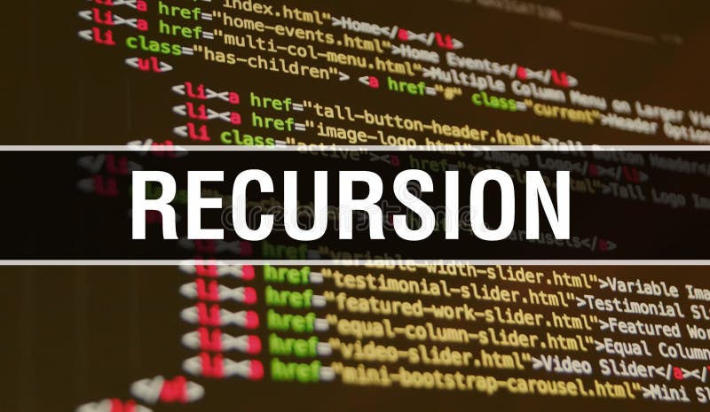 Recursion Concept Illustration Using Code for Developing Programs and App. Recursion Website ...