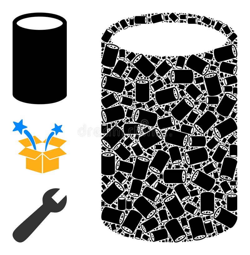 Recursion Cylinder Icon Itself Composition Stock Vector - Illustration ...