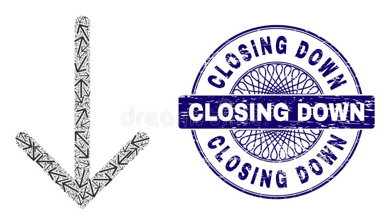Arrow Down Fractal Composition of Arrow Down Icons and Textured Closing ...