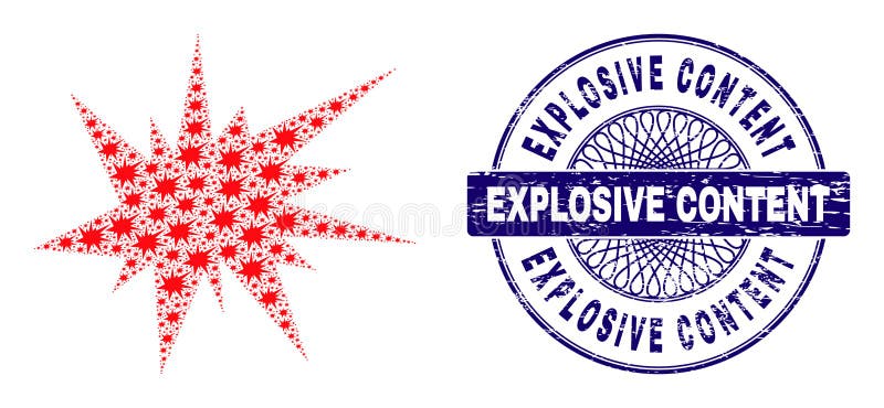 Boom Fractal Mosaic of Boom Items and Grunge Explosive Content Round ...