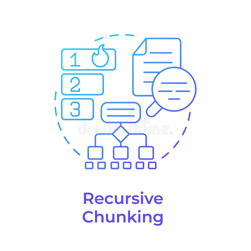 Recursive Chunking Blue Gradient Concept Icon Stock Vector ...