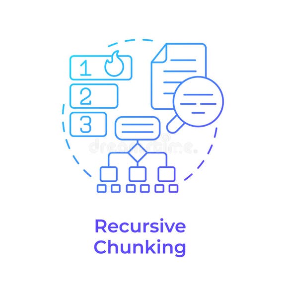 Recursive Chunking Blue Gradient Concept Icon Stock Vector - Illustration of analytics, concept ...