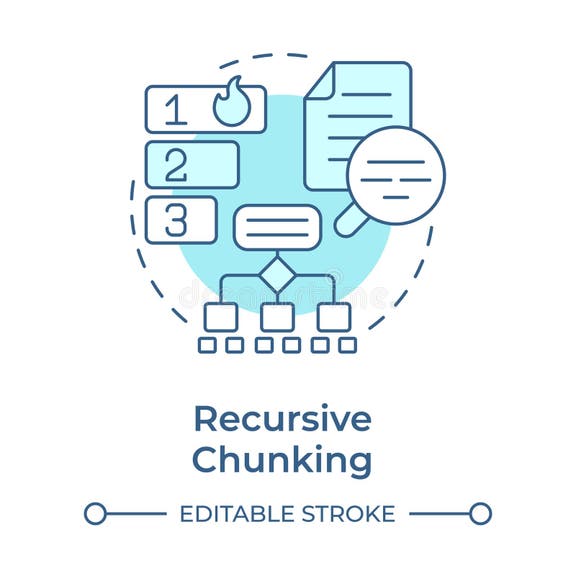 Recursive Chunking Soft Blue Concept Icon Stock Vector - Illustration ...
