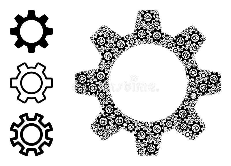 Recursive Cogwheel Icon Self Mosaic Stock Vector - Illustration of ...