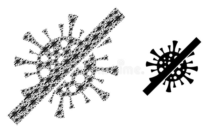 No Contagious Virus Collage of No Contagious Virus Items and Basic Icon ...