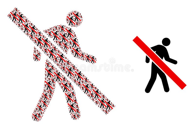 Stop Walking Pedestrian Mosaic of Stop Walking Pedestrian Items and ...