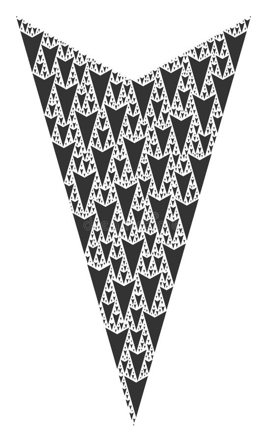 Arrowhead Down Recursion Collage of Itself Icons Stock Vector ...