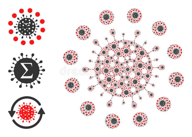 Recursive Coronavirus Red Zone Icon Self Mosaic Stock Vector ...