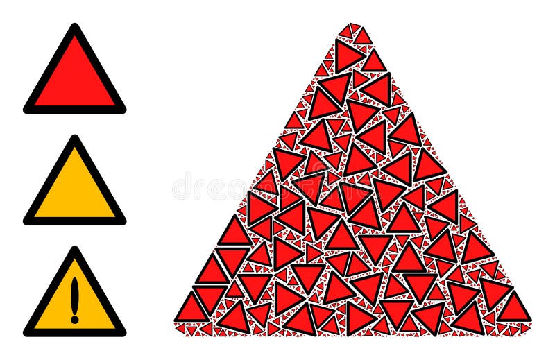 Recursive Danger Triangle Template Icon Itself Collage Stock Vector ...
