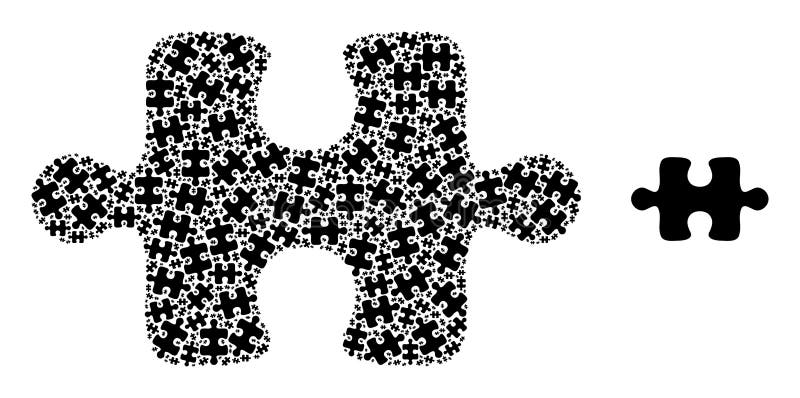 Puzzle Item Recursion Collage of Puzzle Item Icons Stock Vector ...
