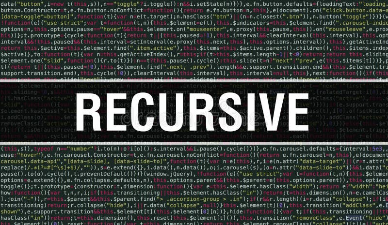 Recursive Text Written on Programming Code Abstract Technology ...