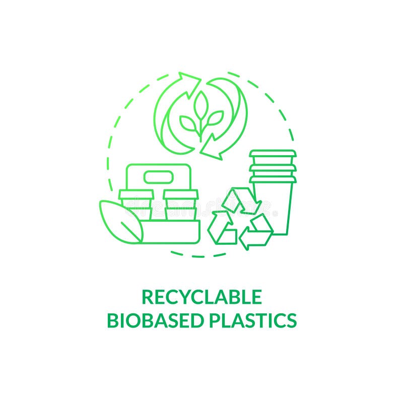 Recyclable Biobased Plastics Green Gradient Concept Icon Stock Vector ...
