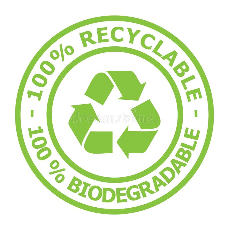 Recyclable Biodegradable Compostable Circle Green Inons. Vector Eco Bio ...