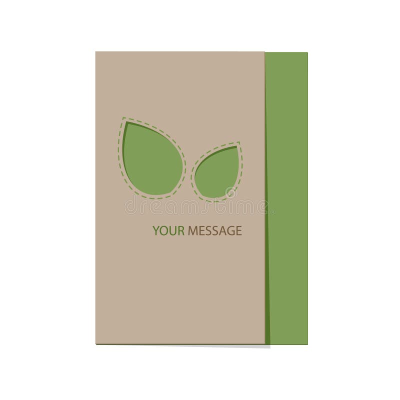 Recyclable Card with Green Leaves Stock Vector - Illustration of paper ...