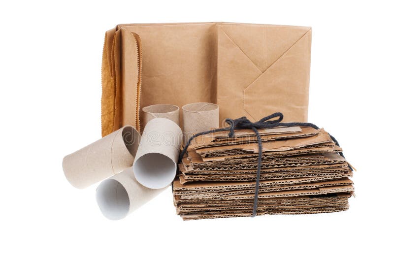 Cardboard Waste in Plastic Bag on Construction Site Stock Image - Image ...