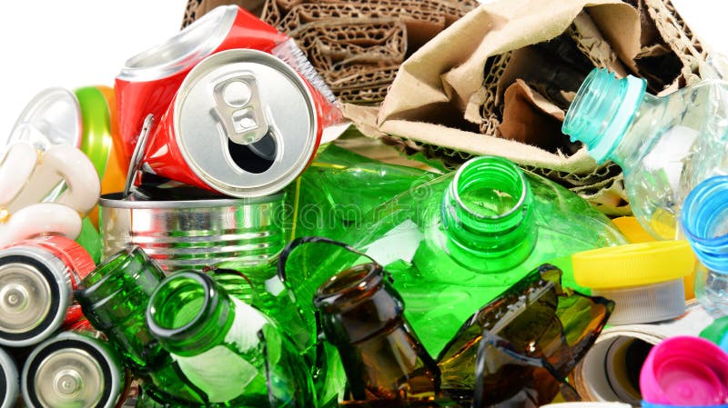 Recyclable Garbage Consisting of Glass, Plastic, Metal and Paper Stock ...