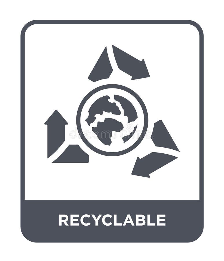 Non Recyclable Icon in Trendy Design Style. Non Recyclable Icon ...