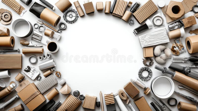 Recyclable Materials Creatively Arranged in a Circular Pattern ...