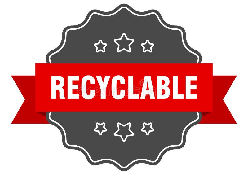 Recyclable Label. Recyclable Isolated Seal. Sticker. Sign Stock Vector ...