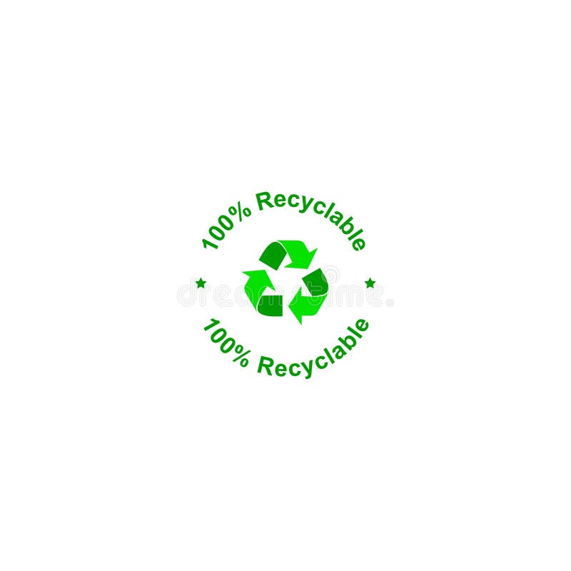 100 Recyclable Logo, Circular Label Vector Graphics Stock Vector ...