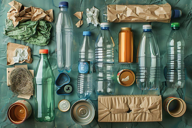 Recyclable Materials Including Plastic Bottles, Cans and Paper Stock ...