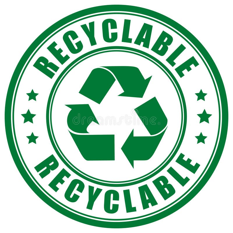 Recyclable Materials Vector Label Stock Vector - Illustration of waste ...