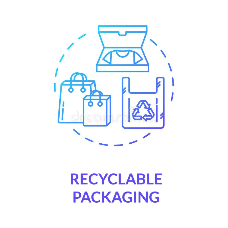 Recyclable Packaging Blue Gradient Concept Icon Stock Vector ...