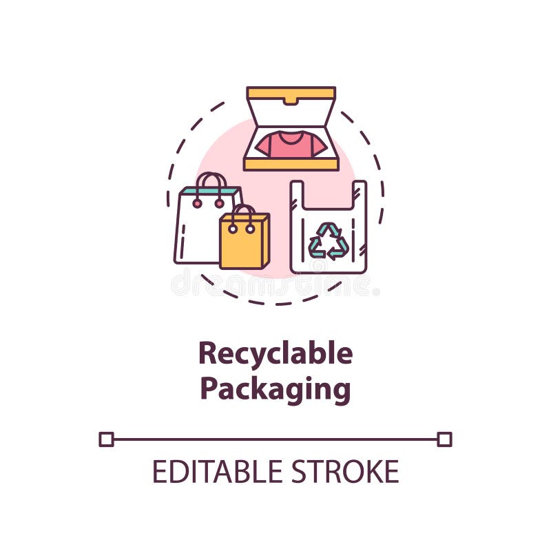 Recyclable Packaging Concept Icon Stock Vector - Illustration of ...