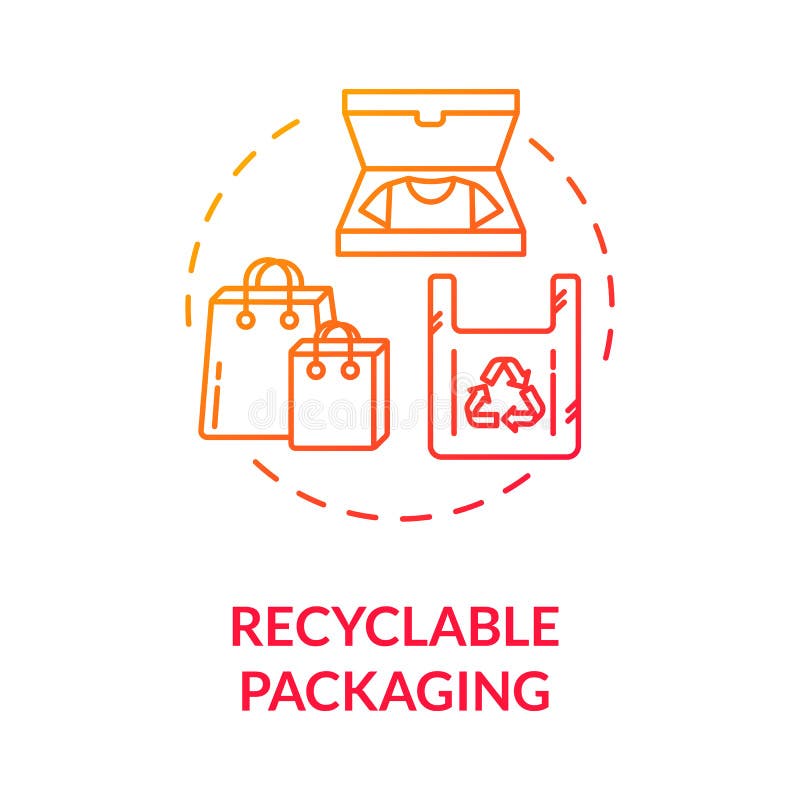 Recyclable Packaging Red Gradient Concept Icon Stock Vector ...