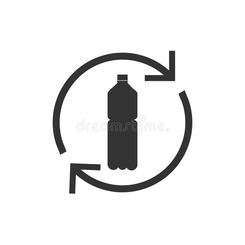 Recyclable Plastic, Recycled Bottle Icon. Vector Illustration, Flat ...