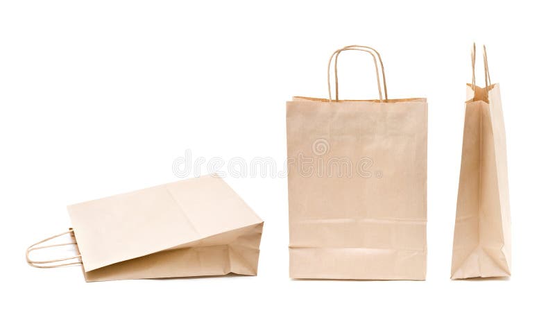 Recyclable; Reusable Paper Bag Stock Image - Image of isolated ...