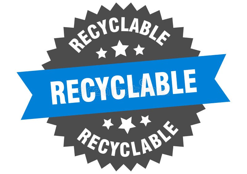 100 recyclable sign stock vector. Illustration of badge - 17704270