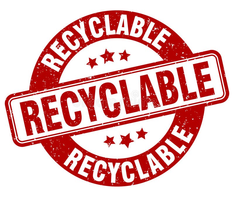 Recyclable Stamp. Recyclable Label. Round Grunge Sign Stock Vector ...